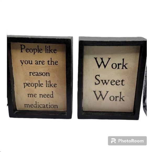 Source Unknown | Office | Sarcastic Framed Wooden Work Signs | Poshmark